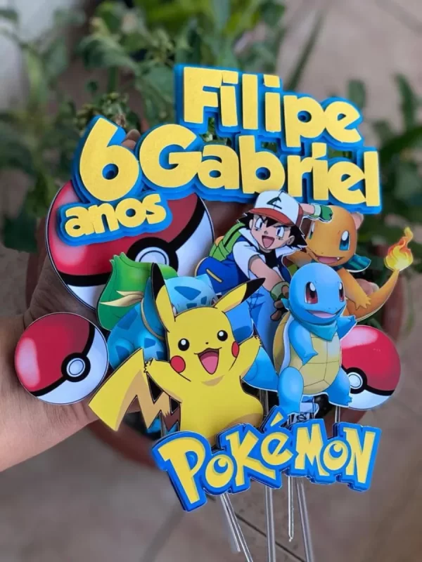 Festa Digital Topo de Bolo Pokémon Studio - Arquivo Digital