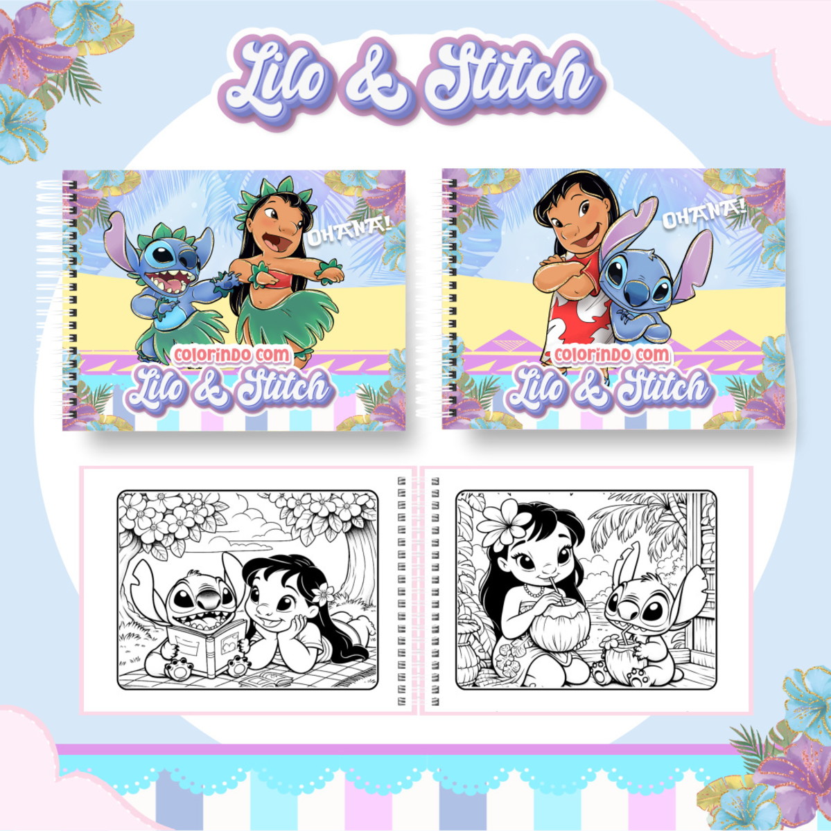 Arquivo Digital Livro de Colorir Lilo e Stitch - Arquivo Digital